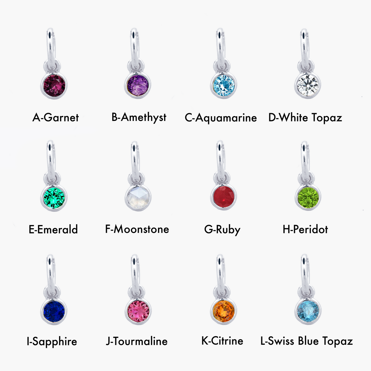 Amare Wear Celebration Bezel Set Birthstone Charms – AMARE WEAR